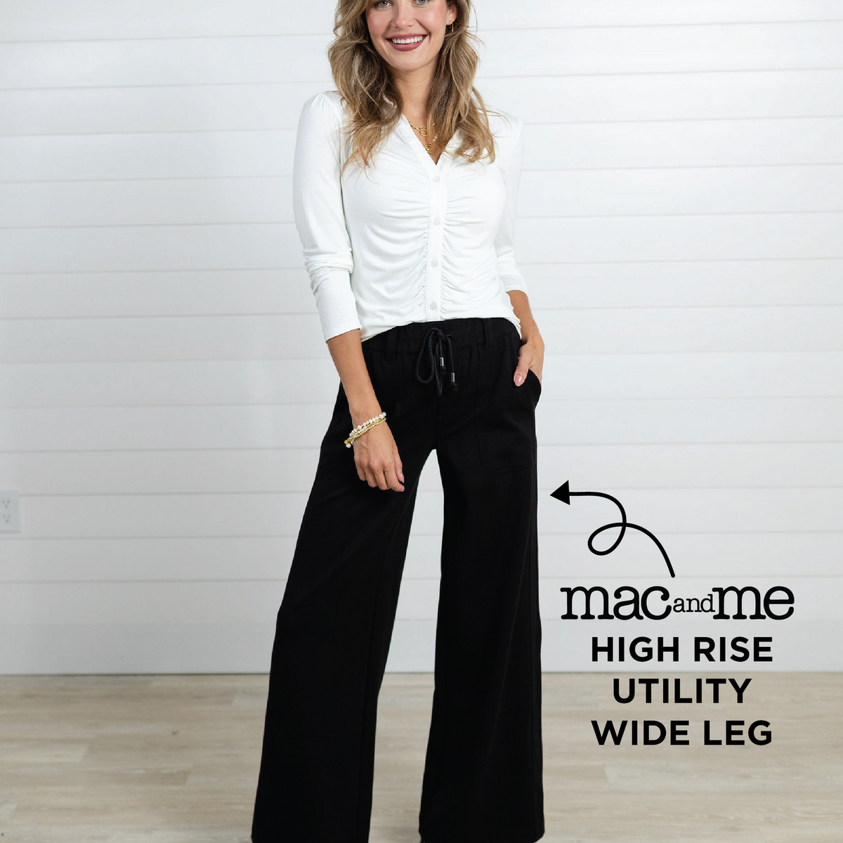 Leisure Highrise Patch Pocket Utility Wide Leg With Waist Tie ...